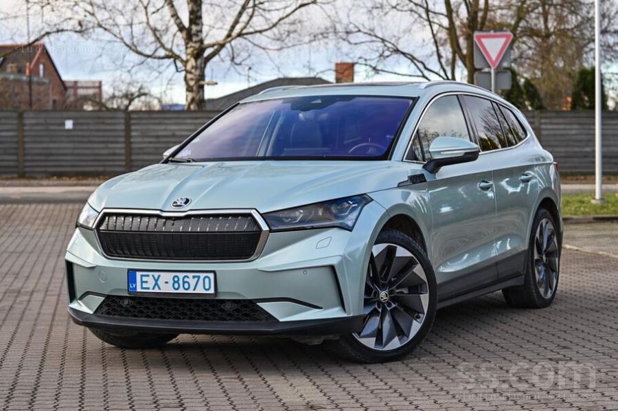 Green Skoda Enyaq iV 2021 in Jelgava, with an engine capacity of 0.00 L and mileage of 229 thousand km for 22000 €, photo 1 on AUTOMOTO.COM.LV