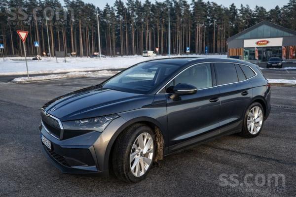 Grey Skoda Enyaq iV 2021 in Riga, with an engine capacity of 0.00 L and mileage of 81 thousand km for 30500 €, photo 4 on AUTOMOTO.COM.LV