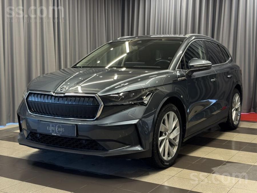 Pelēks Skoda Enyaq iV 2021 Rīga, ar dzinēja tilpumu 0.00 L un nobraukumu 82 tūkst. km par 26990 €, foto 1 vietnē AUTOMOTO.COM.LV