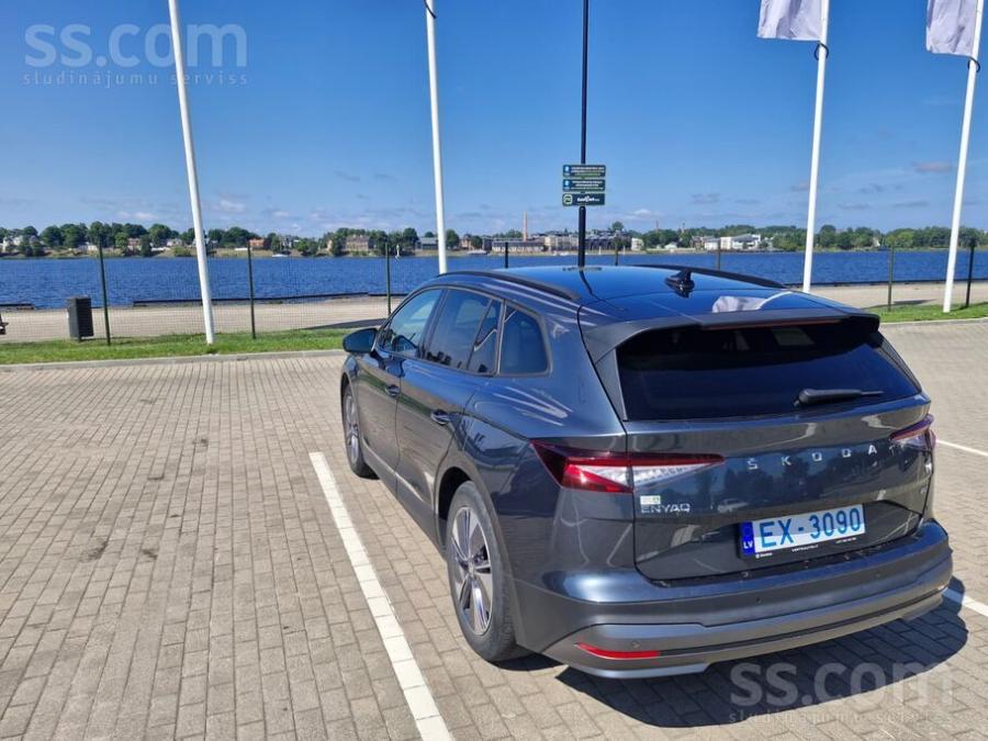 Grey Skoda Enyaq iV 2021 in Riga, with an engine capacity of 0.00 L and mileage of 84 thousand km for 21500 €, photo 5 on AUTOMOTO.COM.LV
