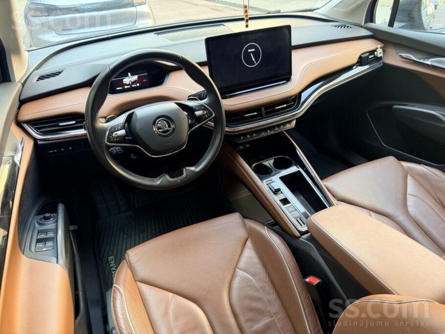 Grey Skoda Enyaq iV 2021 in Riga, with an engine capacity of 0.00 L and mileage of 74 thousand km for 23450 €, photo 6 on AUTOMOTO.COM.LV