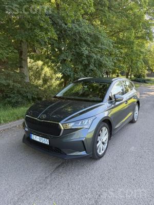 Pelēks Skoda Enyaq iV 2021 Rīga, ar dzinēja tilpumu 0.00 L un nobraukumu 168 tūkst. km par 19600 €, foto  vietnē AUTOMOTO.COM.LV
