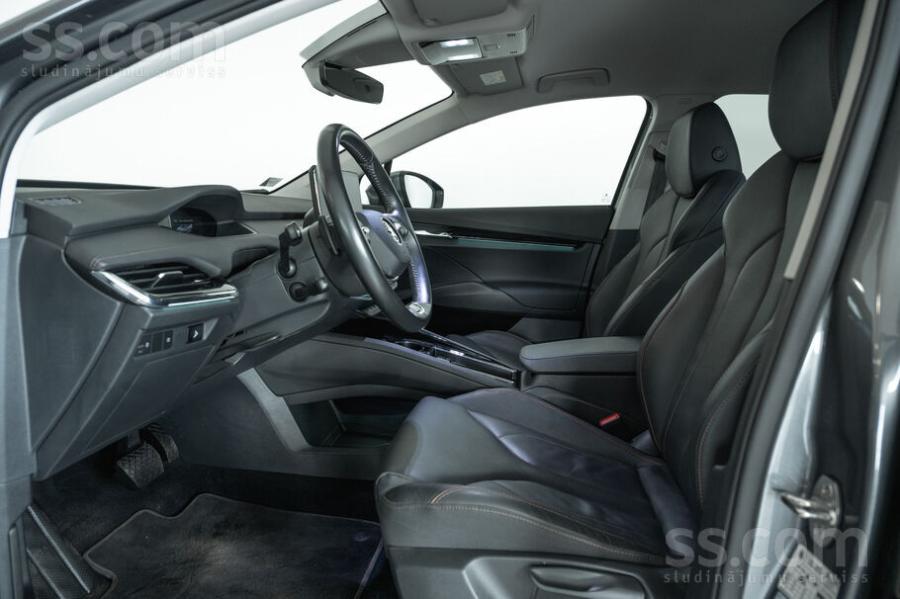 Grey Skoda Enyaq iV 2022 in Riga, with an engine capacity of 0.00 L and mileage of 76 thousand km for 24990 €, photo 19 on AUTOMOTO.COM.LV