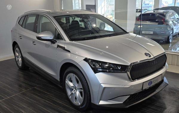Pelēks Skoda Enyaq iV 2023 Šauļi, ar dzinēja tilpumu 0.00 L un nobraukumu 56 tūkst. km par 31900 €, foto 1 vietnē AUTOMOTO.COM.LV