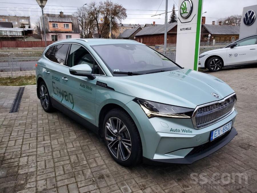 Pelēks Skoda Enyaq iV 2023 Daugavpils, ar dzinēja tilpumu 0.00 L un nobraukumu 22 tūkst. km par 37400 €, foto 4 vietnē AUTOMOTO.COM.LV