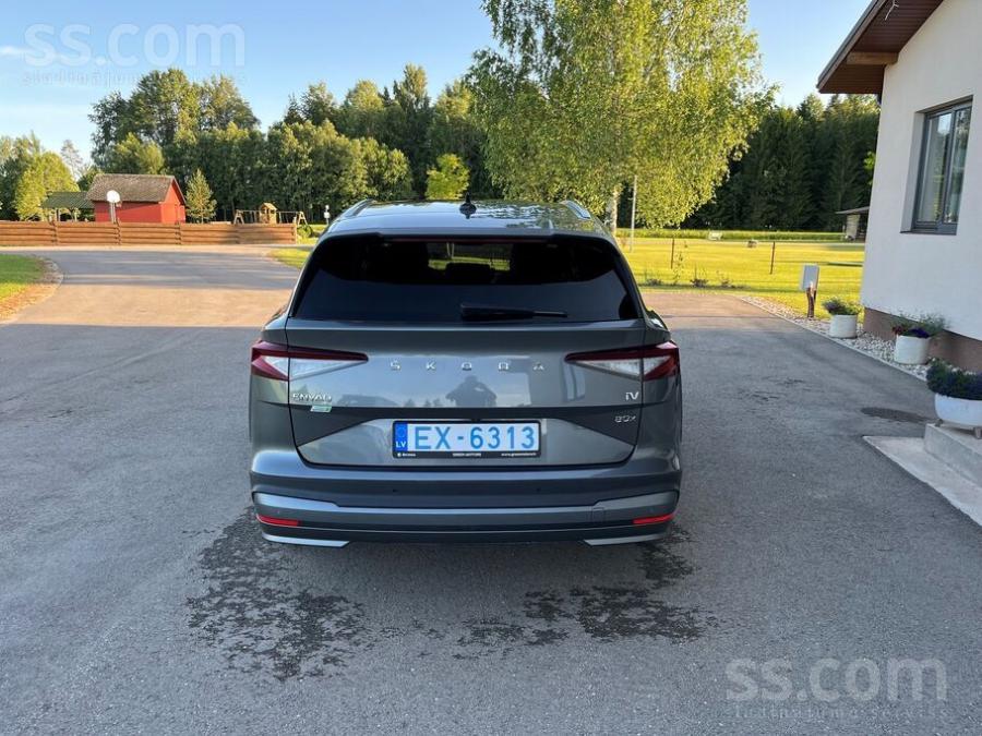 Grey Skoda Enyaq iV 2023 in Ogre, with an engine capacity of 0.00 L and mileage of 52 thousand km for 35500 €, photo 6 on AUTOMOTO.COM.LV