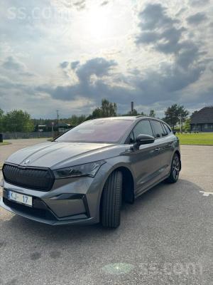 Grey Skoda Enyaq iV 2022 in Riga, with an engine capacity of 0.00 L and mileage of 106 thousand km for 27800 €, photo  on AUTOMOTO.COM.LV