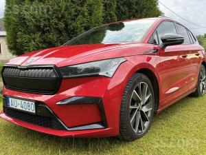 Sarkans Skoda Enyaq iV 2021 Aizkraukle, ar dzinēja tilpumu 0.00 L un nobraukumu 108 tūkst. km par 23855 €, foto  vietnē AUTOMOTO.COM.LV