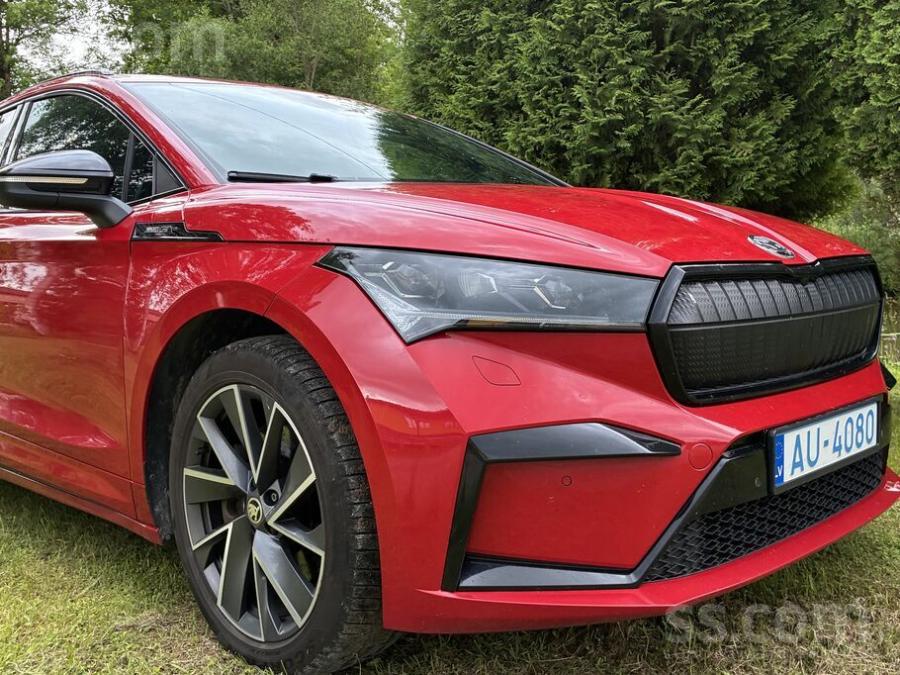 Sarkans Skoda Enyaq iV 2021 Aizkraukle, ar dzinēja tilpumu 0.00 L un nobraukumu 108 tūkst. km par 23855 €, foto 3 vietnē AUTOMOTO.COM.LV