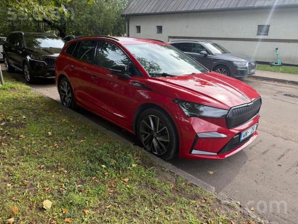 Red Skoda Enyaq iV 2022 in Riga, with an engine capacity of 0.00 L and mileage of 128 thousand km for 25100 €, photo 1 on AUTOMOTO.COM.LV