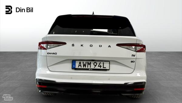 White Skoda Enyaq iV 2022 in Kaunas, with an engine capacity of 0.00 L and mileage of 60 thousand km for 36228 €, photo 5 on AUTOMOTO.COM.LV