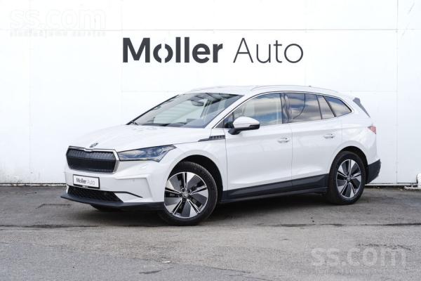 White Skoda Enyaq iV 2023 in Riga, with an engine capacity of 0.00 L and mileage of 92 thousand km for 33500 €, photo 1 on AUTOMOTO.COM.LV