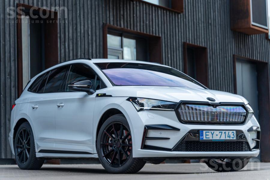 Balts Skoda Enyaq iV 2024 Rīga, ar dzinēja tilpumu 0.00 L un nobraukumu 14 tūkst. km par 43500 €, foto 1 vietnē AUTOMOTO.COM.LV