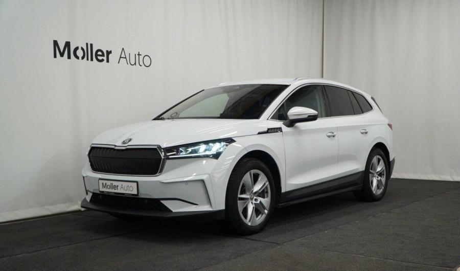 Balts Skoda Enyaq iV 2021 Tallina, ar dzinēja tilpumu 0.10 L un nobraukumu 101 tūkst. km par 25900 €, foto 1 vietnē AUTOMOTO.COM.LV