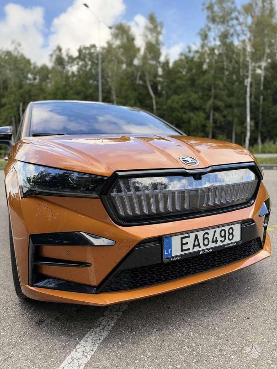 Oranžs Skoda Enyaq 2023 Klaipėda, ar dzinēja tilpumu 0.00 L un nobraukumu 125 tūkst. km par 38800 €, foto 6 vietnē AUTOMOTO.COM.LV
