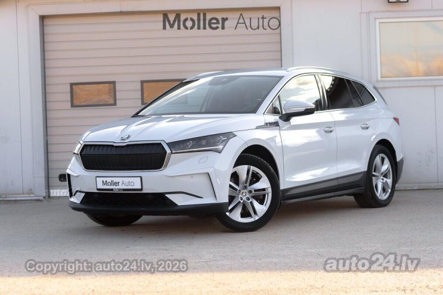 White Skoda Enyaq 2021 in Jelgava, with an engine capacity of 0.00 L and mileage of 128 thousand km for 27106 €, photo 1 on AUTOMOTO.COM.LV