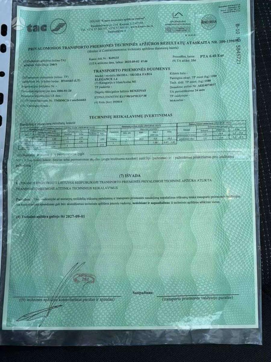 Черный Шкода Фабия 2006 в Тракай, объемом двигателя 1.39 л и пробегом 309 тыс. км за 1050 €, фото 16 на AUTOMOTO.COM.LV