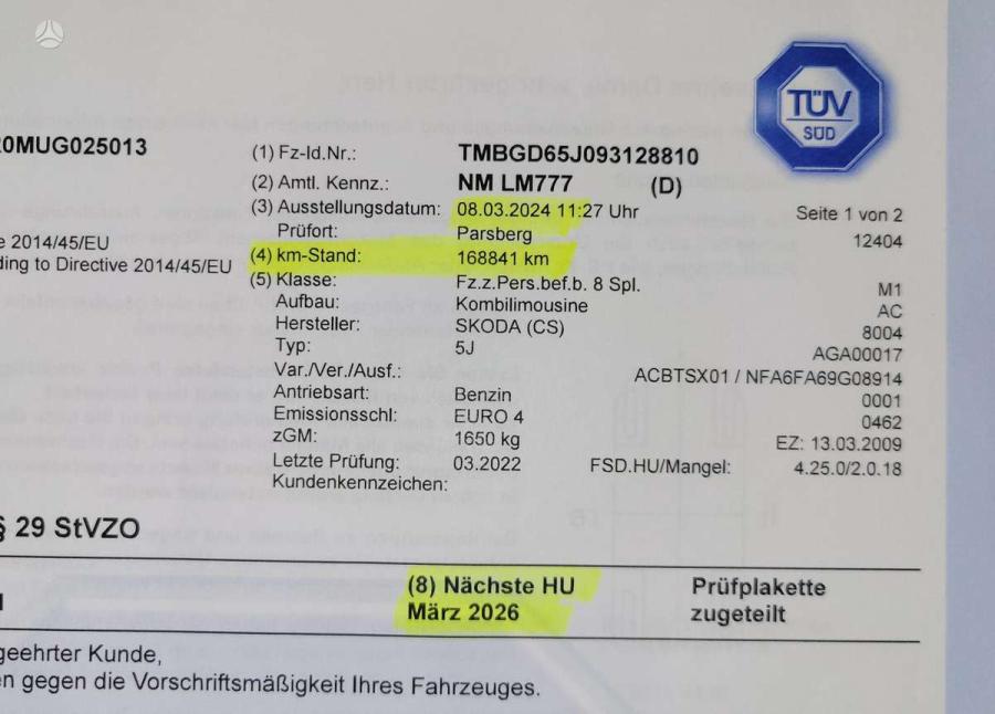 Черный Шкода Фабия 2009 в Вильнюс, объемом двигателя 1.60 л и пробегом 196 тыс. км за 3888 €, фото 40 на AUTOMOTO.COM.LV