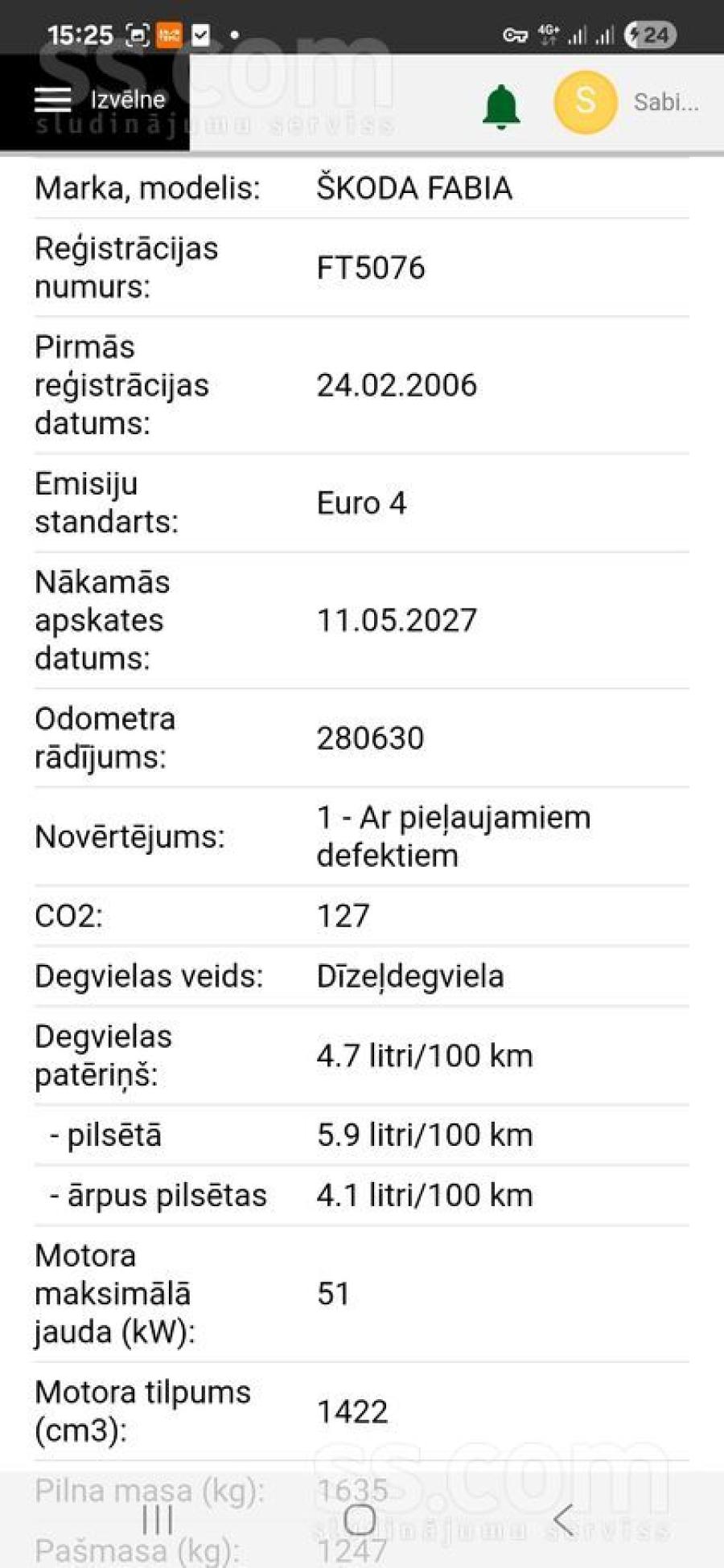 Zaļš Skoda Fabia 2006 Rīga, ar dzinēja tilpumu 1.40 L un nobraukumu 0 tūkst. km par 650 €, foto 30 vietnē AUTOMOTO.COM.LV