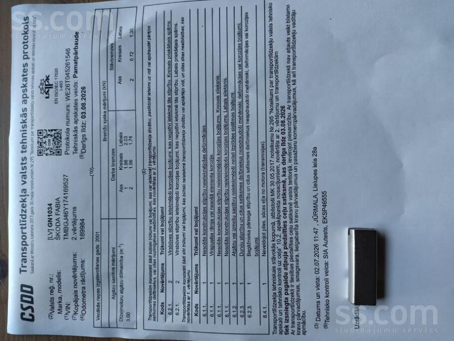 Pelēks Skoda Fabia 2007 Rīga, ar dzinēja tilpumu 1.40 L un nobraukumu 190 tūkst. km par 900 €, foto 8 vietnē AUTOMOTO.COM.LV