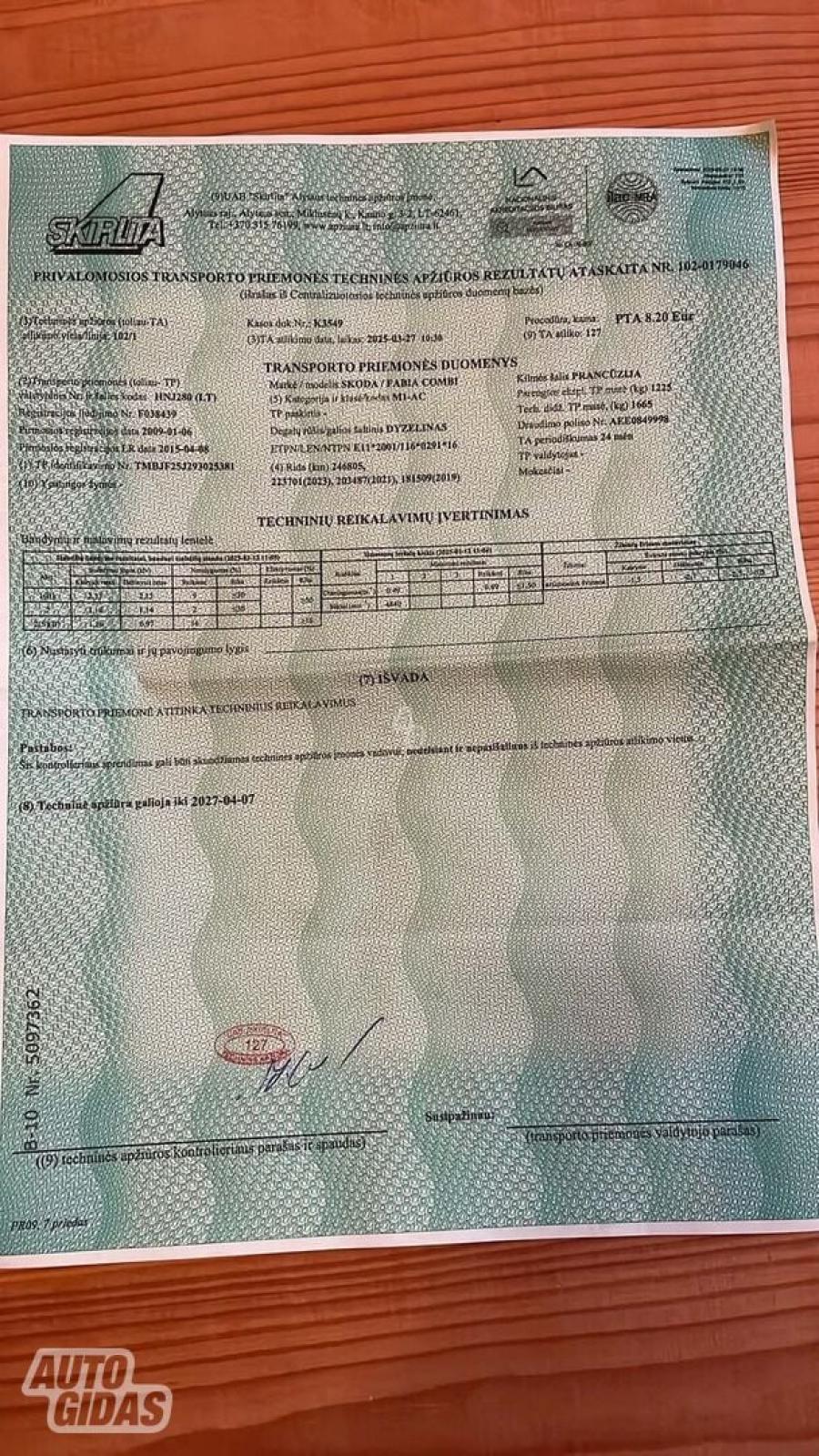Серый Шкода Фабия 2009 в Алитус, объемом двигателя 1.40 л и пробегом 254 тыс. км за 1400 €, фото 17 на AUTOMOTO.COM.LV