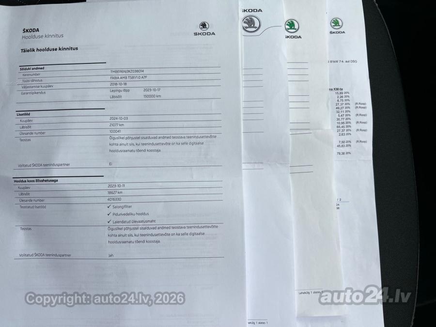 Oranžs Skoda Fabia 2018 Tallina, ar dzinēja tilpumu 0.00 L un nobraukumu 24 tūkst. km par 11990 €, foto 17 vietnē AUTOMOTO.COM.LV
