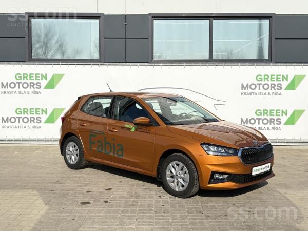 Orange Skoda Fabia 2025 in Riga, with an engine capacity of 1.00 L and mileage of 3 thousand km for 20300 €, photo 2 on AUTOMOTO.COM.LV