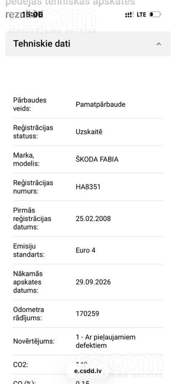 Red Skoda Fabia 2008 in Aizkraukle, with an engine capacity of 1.20 L and mileage of 171 thousand km for 1770 €, photo 4 on AUTOMOTO.COM.LV