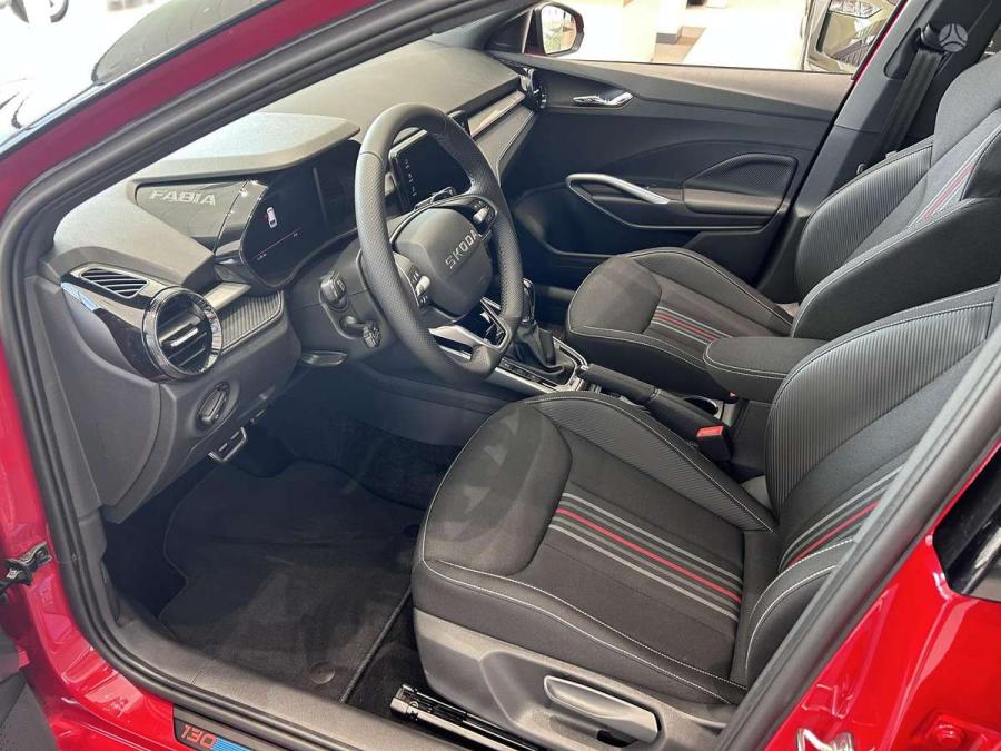 Red Skoda Fabia 2026 in Vilnius, with an engine capacity of 1.50 L and mileage of 0 thousand km for 30500 €, photo 10 on AUTOMOTO.COM.LV