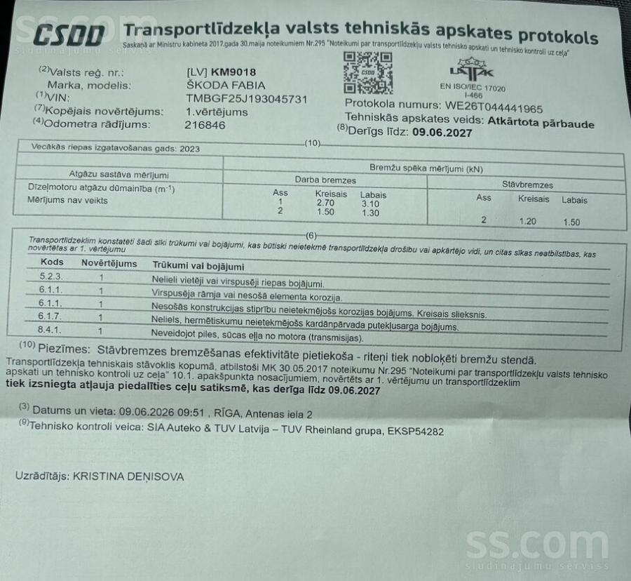 Red Skoda Fabia 2008 in Riga, with an engine capacity of 1.40 L and mileage of 217 thousand km for 1900 €, photo 14 on AUTOMOTO.COM.LV