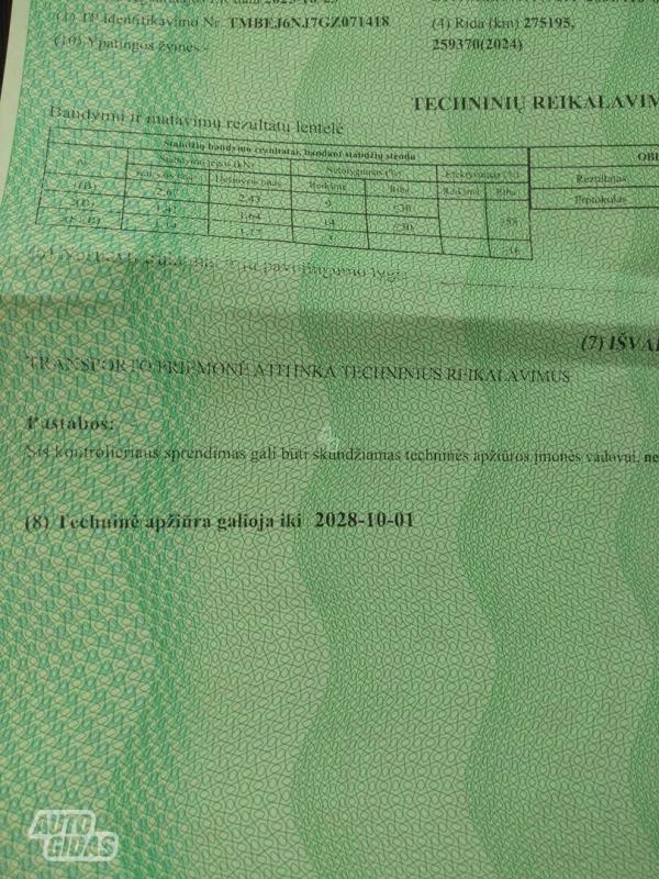 Белый Шкода Фабия 2016 в Вилкавишкис, объемом двигателя 1.40 л и пробегом 270 тыс. км за 3850 €, фото 3 на AUTOMOTO.COM.LV