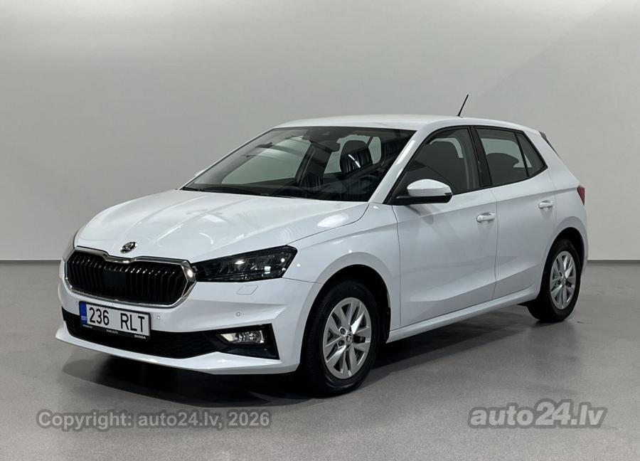 White Skoda Fabia 2024 in Tallinn, with an engine capacity of 1.00 L and mileage of 30 thousand km for 16990 €, photo 1 on AUTOMOTO.COM.LV