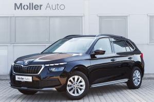 Black Skoda KAMIQ 2024 in Ventspils, with an engine capacity of 1.00 L and mileage of 43 thousand km for 22350 €, photo  on AUTOMOTO.COM.LV