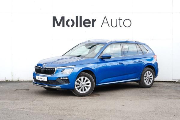 Blue Skoda KAMIQ 2024 in Riga, with an engine capacity of 1.00 L and mileage of 26 thousand km for 21950 €, photo 1 on AUTOMOTO.COM.LV