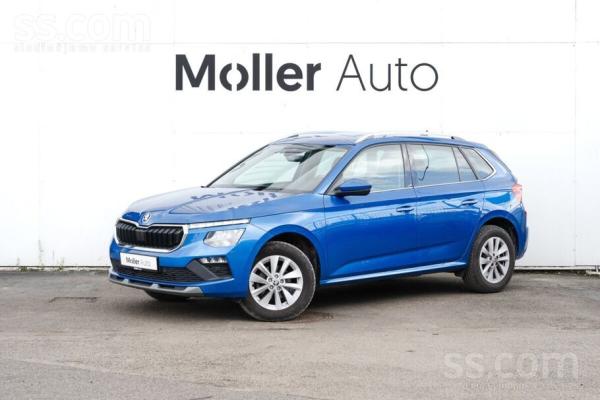 Blue Skoda KAMIQ 2024 in Riga, with an engine capacity of 1.00 L and mileage of 26 thousand km for 21950 €, photo 1 on AUTOMOTO.COM.LV