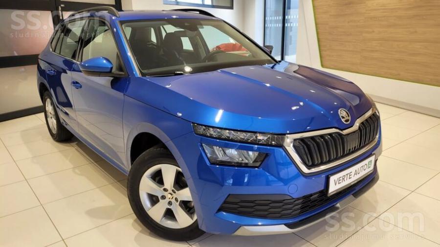 Blue Skoda KAMIQ 2023 in Riga, with an engine capacity of 1.00 L and mileage of 62 thousand km for 17790 €, photo 1 on AUTOMOTO.COM.LV