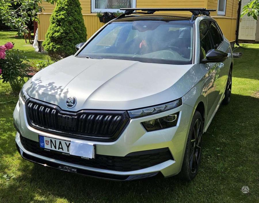Grey Skoda KAMIQ 2024 in Vilnius, with an engine capacity of 1.50 L and mileage of 25 thousand km for 23500 €, photo 3 on AUTOMOTO.COM.LV