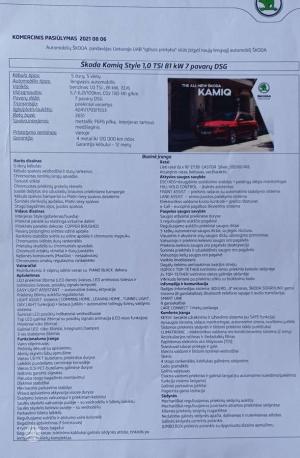 Grey Skoda KAMIQ 2021 in Kelme, with an engine capacity of 1.00 L and mileage of 61 thousand km for 17990 €, photo 13 on AUTOMOTO.COM.LV