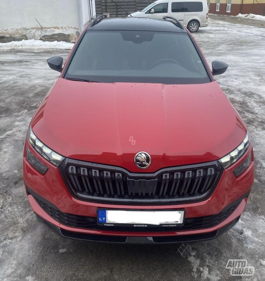 Red Skoda KAMIQ 2023 in Skuodas, with an engine capacity of 1.50 L and mileage of 57 thousand km for 24500 €, photo 1 on AUTOMOTO.COM.LV