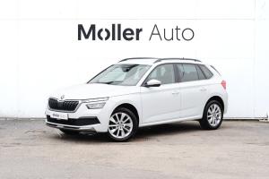White Skoda KAMIQ 2022 in Riga, with an engine capacity of 1.50 L and mileage of 58 thousand km for 19950 €, photo  on AUTOMOTO.COM.LV