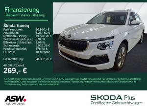 Balts Skoda KAMIQ 2025 Kauņa, ar dzinēja tilpumu 1.00 L un nobraukumu 22 tūkst. km par 27909 €, foto  vietnē AUTOMOTO.COM.LV