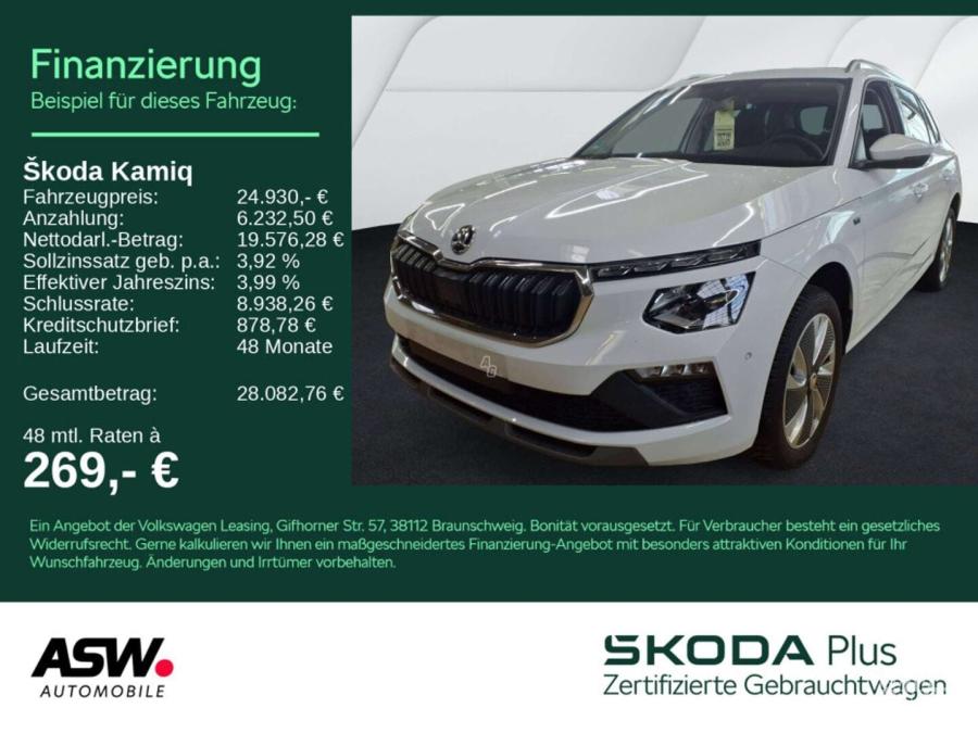 White Skoda KAMIQ 2025 in Kaunas, with an engine capacity of 1.00 L and mileage of 22 thousand km for 27909 €, photo 1 on AUTOMOTO.COM.LV