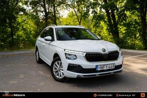White Skoda KAMIQ 2024 in Kaunas, with an engine capacity of 1.00 L and mileage of 43 thousand km for 18990 €, photo  on AUTOMOTO.COM.LV