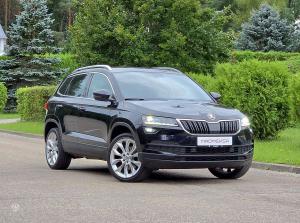 Black Skoda Karoq 2019 in Vilnius, with an engine capacity of 1.50 L and mileage of 193 thousand km for 15950 €, photo  on AUTOMOTO.COM.LV