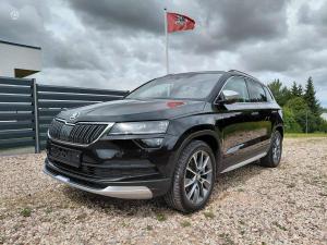 Black Skoda Karoq 2021 in Vilkaviskis, with an engine capacity of 1.97 L and mileage of 182 thousand km for 19300 €, photo  on AUTOMOTO.COM.LV