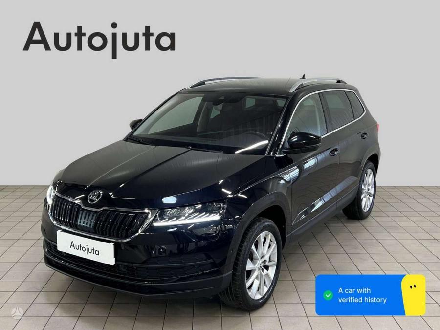 Black Skoda Karoq 2022 in Kaunas, with an engine capacity of 1.97 L and mileage of 144 thousand km for 19500 €, photo 1 on AUTOMOTO.COM.LV