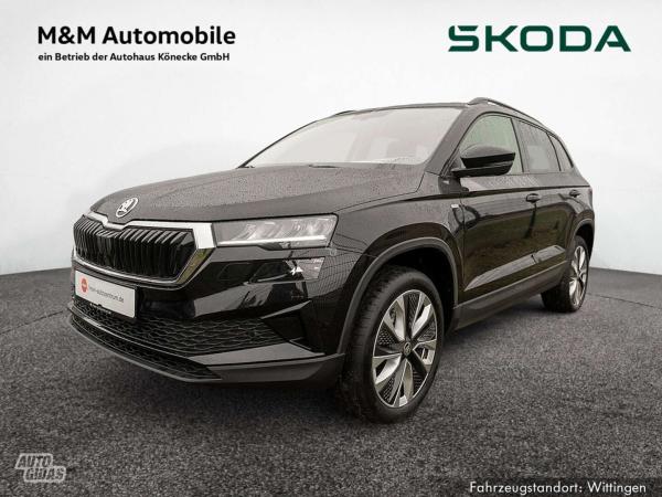 Melns Skoda Karoq 2023 Kauņa, ar dzinēja tilpumu 1.50 L un nobraukumu 68 tūkst. km par 31011 €, foto 1 vietnē AUTOMOTO.COM.LV