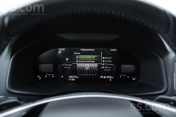 Black Skoda Karoq 2024 in Riga, with an engine capacity of 1.50 L and mileage of 41 thousand km for 23950 €, photo 10 on AUTOMOTO.COM.LV