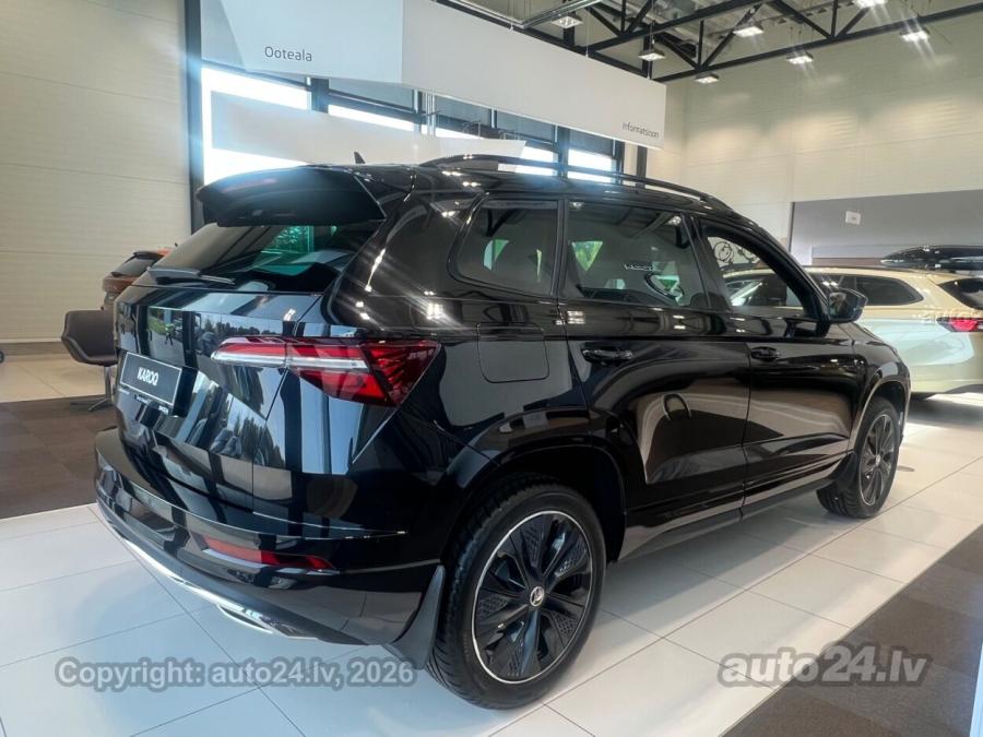Black Skoda Karoq 2026 in Rakvere, with an engine capacity of 1.50 L and mileage of 7 thousand km for 34940 €, photo 5 on AUTOMOTO.COM.LV