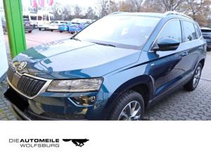Blue Skoda Karoq 2021 in Kaunas, with an engine capacity of 1.50 L and mileage of 19 thousand km for 27025 €, photo  on AUTOMOTO.COM.LV
